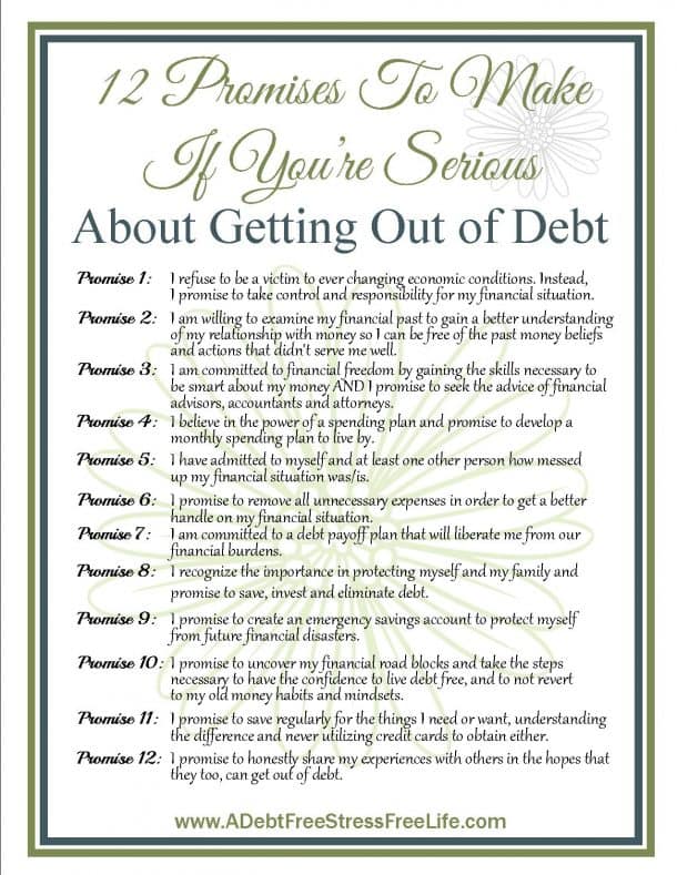 12 Promises To Make If You're Serious About Getting Out of Debt
